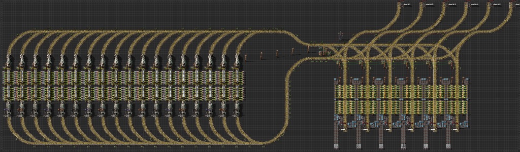 Compact double train station setup - FactorioBin
