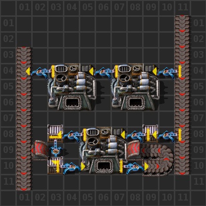 Comparison of size of steel smelting - Blueprint - FactorioBin