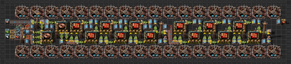 900 red circuits/min but the gaps between beacons is 5 tiles ...