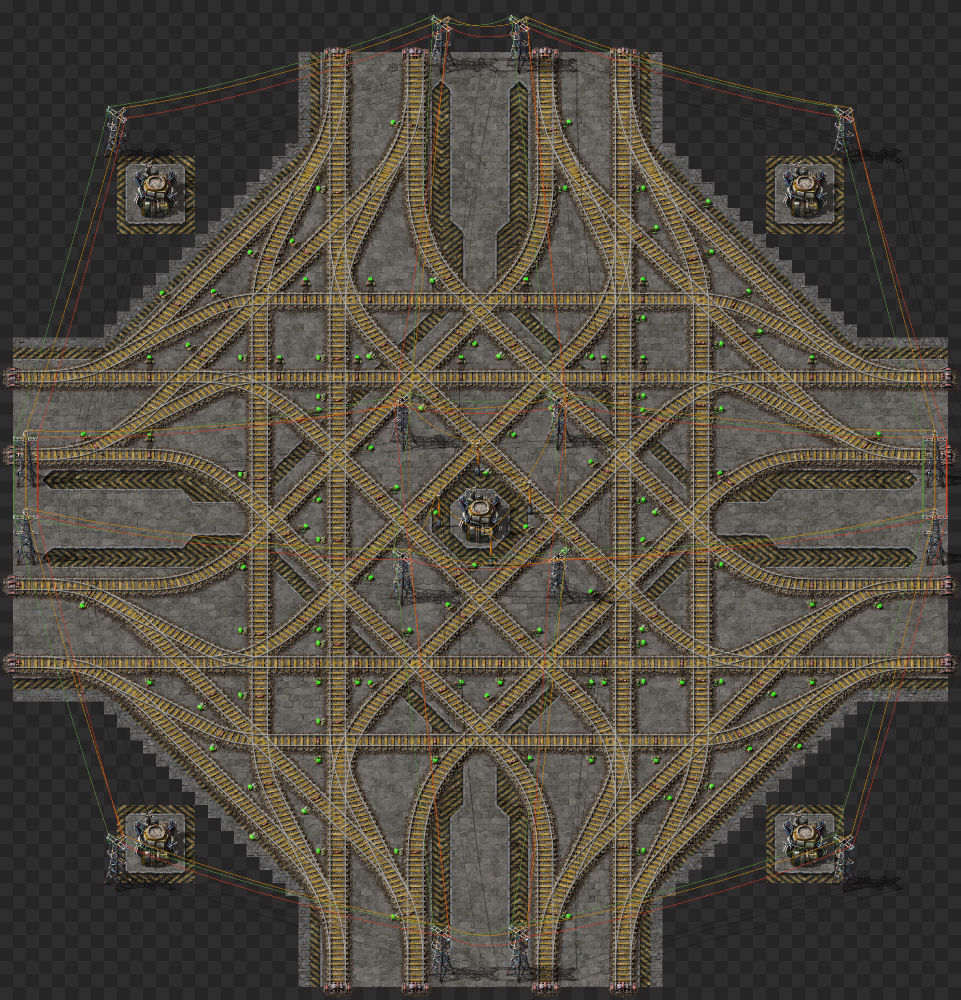 Grave's 2.0 Foundations - Four-Way Intersection - FactorioBin