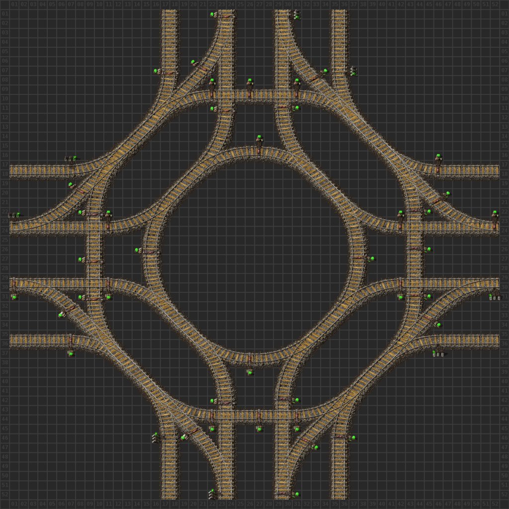 4x4 train intersection - FactorioBin