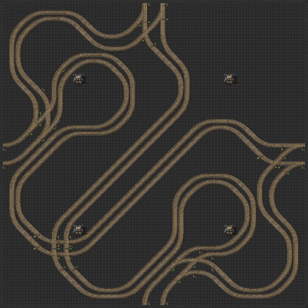 2 Lane One-Way Intersection - 2-Lane One-Way Intersection - FactorioBin