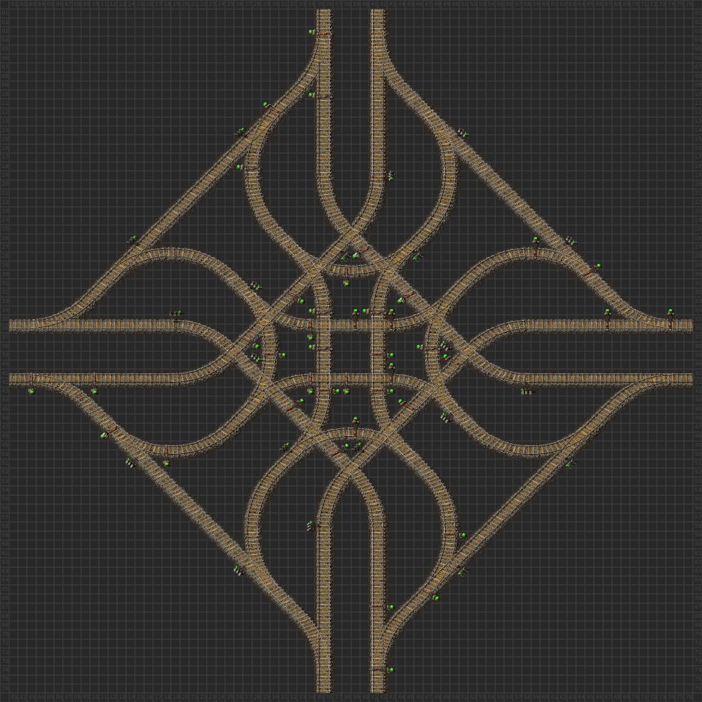 U-turn 4-way intersection - FactorioBin